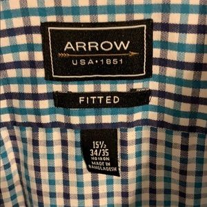 Arrow | Shirts | Arrow Mens Fitted Button Up Casual Ls Shirt | Poshmark